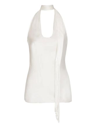 Balmain Top aus Seide - Weiß