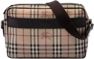 Burberry Sac bandouli&egrave;re Haymarket Check Pre-owned - Femme - Pre-owned - Beige - Taille: ONE Size