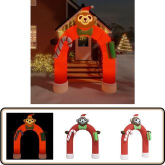 vidaXL Aufblasbarer Weihnachtsbogen mit LEDs 380 cm - Weihnachtsdeko - Weihnachtsbaumschmuck - Lichterkette - Outdoor Beleuchtung - Winterdekoration