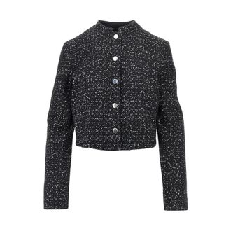 Emporio Armani Cropped Jacke mit Paillettenbesatz - - Jackets - Damen - Schwarzk - XS