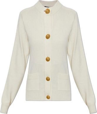 Balmain Femme, Pulls, Beige, Taille: 38 FR Cardigan en &eacute;co-cachemire