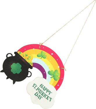 Lurrose T&uuml;rschild St Patricks Day Holz Kleeblatt Willkommensschild Leicht zum Aufh&auml;ngen f&uuml;r Festliche Deko und Partyzubeh&ouml;r