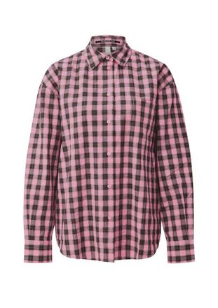 QS by s.Oliver Langarmbluse Bluse Karohemd mit passendem Scrunchie
