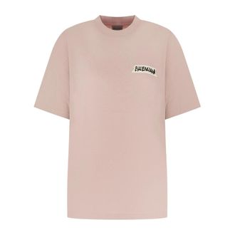 Balenciaga Masking Tape T-Shirt - - Tops - Damen - Rosa - M