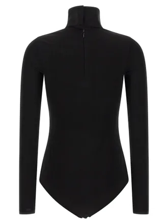 Courr&egrave;ges Jersey Mockneck Bodysuit - Black