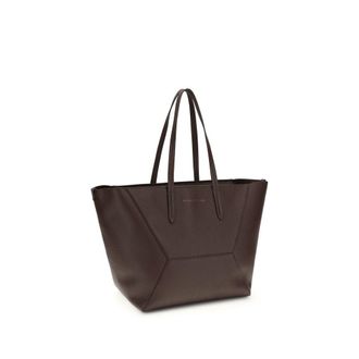 Brunello Cucinelli Womens Brown Calf Leather Bos Taurus Shoulder Bag