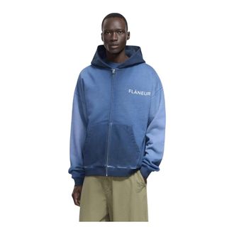 Flaneur Kapuzenjacke mit durchgehendem Rei&szlig;verschluss und doppeltem Logo - - Sweatshirts & Hoodies - Herren - Blau - L