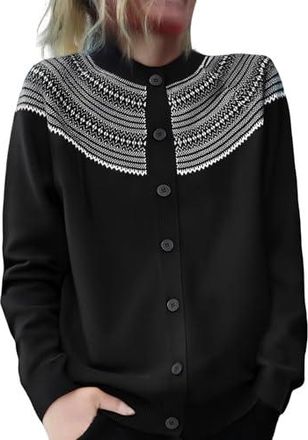 Generic Pull Irlandais Femme Hiver Chaud &Eacute;l&eacute;gant Pullover Tricot&eacute; Col Rond &Agrave; Manches Longues Sweater Tops Vintage &Agrave; Motif Hauts Oversize Pas Cher D&eacute;contract&eacute;s