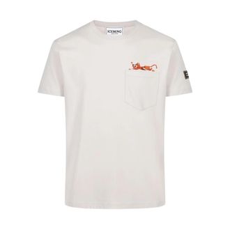 Iceberg Baumwoll-T-Shirt mit Yogi B&auml;r - - Tops - Herren - Grau - 2XL