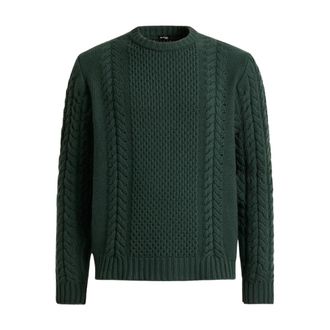 Kiton Kaschmir Zopf Pullover - - Knitwear - Herren - Gr&uuml;n - M