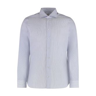 Borriello Baumwoll-Popeline-Hemd - - Shirts - Herren - Blau - 4XL