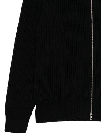 Maison Margiela Ribbed Wool Cardigan - Black