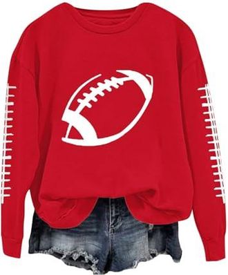 Generic Sweat-shirt pour femme - Imprim&eacute; graphique - Haut surdimensionn&eacute; - Col rond - Manches longues - Automne - Hiver - D&eacute;contract&eacute; - Confortable - Tendance