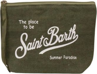 MC2 Saint Barth Femme, Sacs, Vert, Taille: ONE Size Aline Linen Clutch Bag