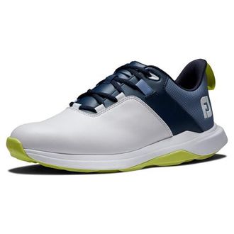 FootJoy Footjoy Chaussures de Golf Prolite pour Homme, Blanc, Bleu Marine, Citron Vert, 40.5 EU