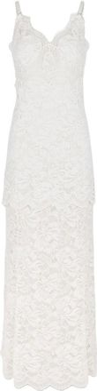 Paco Rabanne Femme, Robes, Blanc, Taille: 38 FR Robe Longue Blanc Ivoire Col V