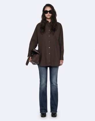 AllSaints Kaia chemise oversize marron noisette