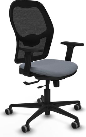 Piqueras y Crespo B&uuml;rostuhl mit 2D-Armlehnen, ausgestattet mit Syncro/Traslack und injiziertem Schaumstoff, Rollen 65 mm, Parkett, Schwarz/Grau