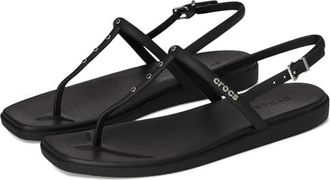 Crocs Femme Miami Studded Thong Flip Tongs, Black, 36/37 EU