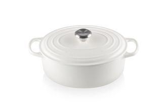 LE CREUSET Le Creuset 21178291302430 Gusseisen oval Auflaufform 5 qt. wei SS KNOB, LS2502-2916SS, wei&szlig;