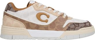 Coach Low-Top Sneaker - Coach Soho Sneaker With Mixed Signature - Gr. 38 (EU) - in Braun - f&uuml;r Damen