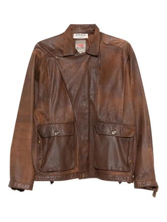 A.N.G.E.L.O. Vintage Cult blazer ajust&eacute; en cuir - Noir