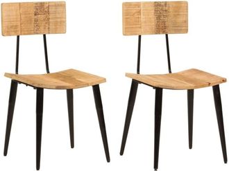 vidaXL Vidaxl - Chaises &agrave; manger lot de 2 44x40x80 cm Bois de manguier solide