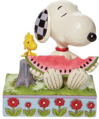 Enesco Une collation d&eacute;t&eacute; (Snoopy et Woodstock Mangeant Une past&egrave;que) - Peanuts par Jim Shore