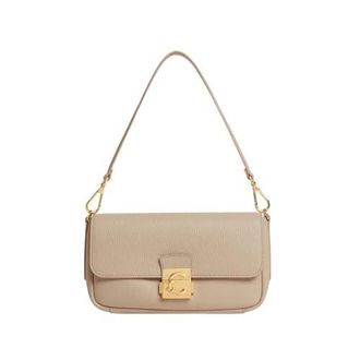 Coccinelle Cuir sac &agrave; &eacute;paule bandouli&egrave;re sac &agrave; main C-Me Handbag Grained Leather Sandshell beige