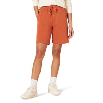 Amazon Essentials Damen Fleece-Bermudashorts mit hoher Taille (in Übergröße erhältlich), Terrakotta, XXL