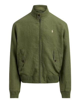 Ralph Lauren Leichter Blouson aus Leinen mit Stehkragen und Logo-Stickerei in