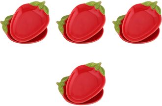 UPKOCH 8st&uuml;cke Erdbeerform Keramik Schalen F&uuml;r Snacks Dips Und So&szlig;en S&uuml;&szlig;e Servierteller F&uuml;r Zuhause Restaurant Und Feiern Vielseitig Einsetzbar