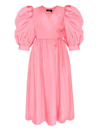 Anouki robe croisée à manches bouffantes - Rose