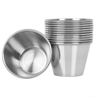 Generic Tasses à sauce en acier inoxydable de 70,9 g - Mini pots à condiments pour tremper, servir du beurre, du ketchup, de la mayonnaise, de la vinaigrette,