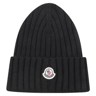 Moncler Femme, Accessoires, Noir, Taille: ONE Size Bonnet en Laine Logo