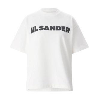 Jil Sander Logo T-Shirt - - Tops - Damen - Wei&szlig; - XS