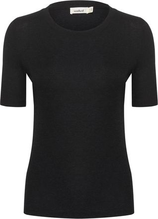Soaked In Luxury Femme, Tops, Noir, Taille: 46 FR Haut Faune Noir Manches Courtes