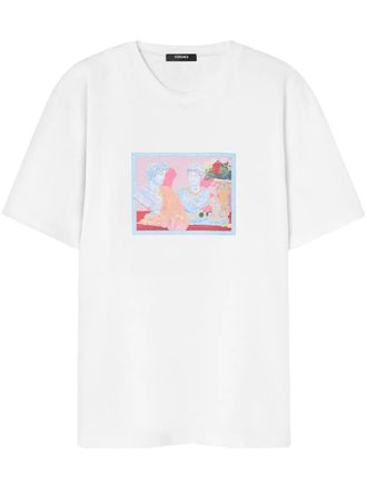 Versace t-shirt à imprimé graphique - Blanc