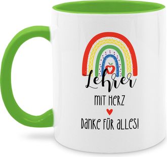 Shirtracer Tasse Tassen 325ml - Lehrer mit Herz Danke für alles | Danke Lehrer | Dankeschön Lehrer | Dankeschön Geschenke Lehrer | Danke Geschenk Lehrer | Dankes