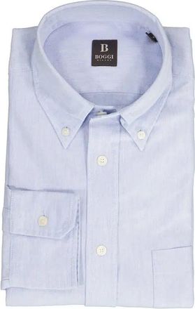 Boggi Milano Herren Hemd blau Oxford