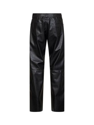 Maison Margiela Mens Trousers Faux Leather Five-Pocket Black Polyester
