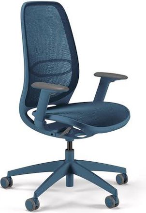 Sedus se:air Ergonomischer Drehstuhl, B&uuml;rostuhl, Kunststoff mit Rezyklat-Anteil, 100% Recyclingf&auml;hig, Blue, 42-55cm, bis 130kg Belastbar