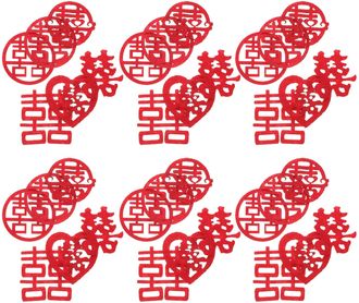 Valiclud 120 St&uuml;ck Chinesisches Xi Zeichen Streukonfetti 5cm Tischdekoration Hochzeitsfeiern Romantische Partydeko Leicht Tragbar