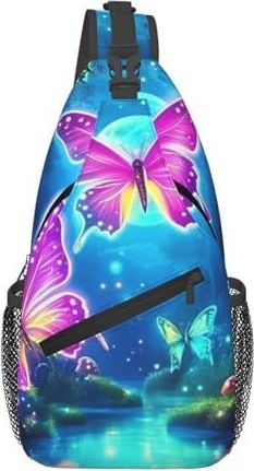 Generic The Jungle Butterfly Glow Sac &agrave; bandouli&egrave;re de voyage pour homme Sac &agrave; dos de randonn&eacute;e