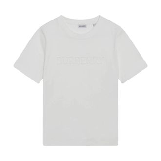 Burberry Embossed Logo Cotton T-Shirt - - Tops - Damen - Wei&szlig; - L