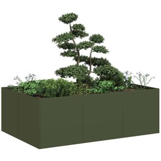 vidaXL Jardini&egrave;re vert olive 120x80x40 cm acier - Vidaxl