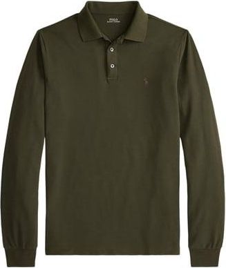 Polo Ralph Lauren Polo manches longues &agrave; logo brod&eacute; en coton m&eacute;lang&eacute;
