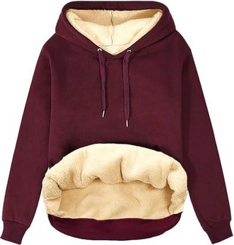 Heekpek TOMEEK Sweat à Capuche pour Femme Surdimensionné à Hiver Chaud et épais Sweatshirt Hoodie Décontracté Sherpa Doublé Pull Polaire Femme avec Poches à C