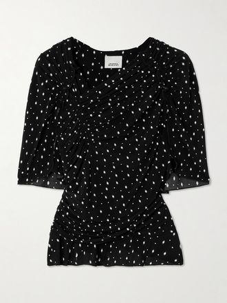 Isabel Marant Haut En R&eacute;sille Stretch Imprim&eacute;e &Agrave; Fronces Garla - Noir