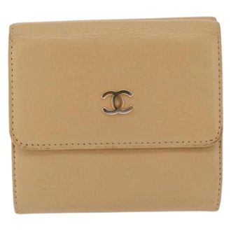 Chanel Pre-owned Cc Trifold Wallet - Femme - Pre-owned - Beige - Taille: ONE Size